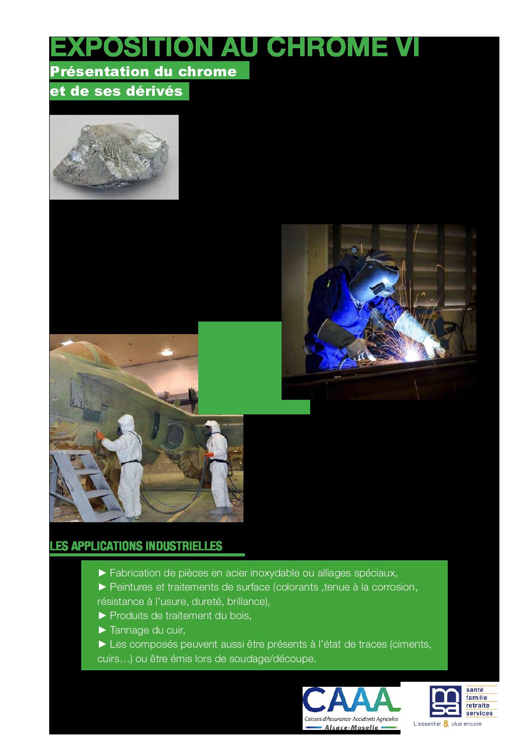 MSA – Santé Sécurité en Agriculture - Exposition au chrome VI